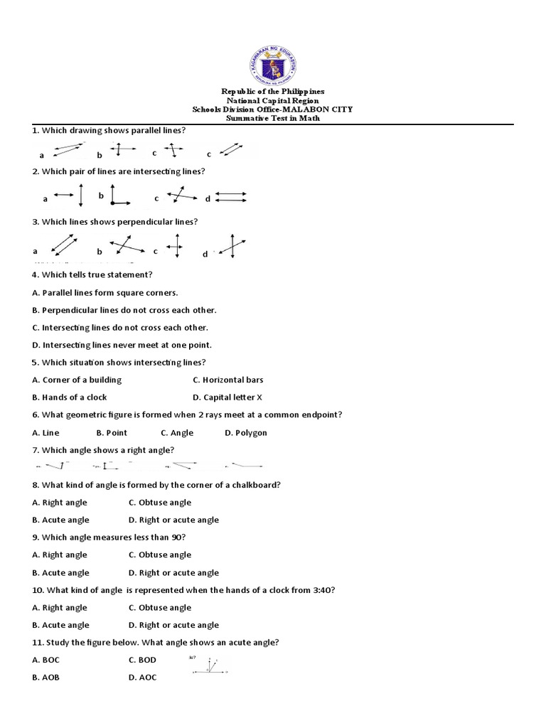 3rd Quarter Summative No. 1 | PDF | Rectangle | Triangle