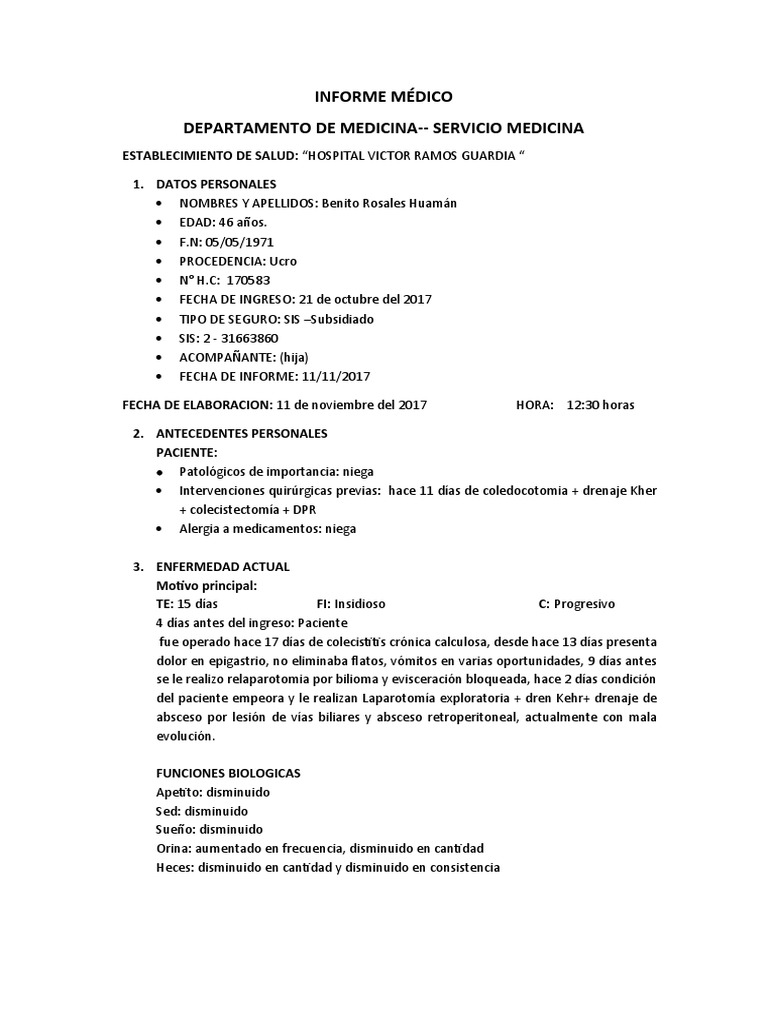 INFORME MÉDICO - Referencia Pericarditis | PDF | Especialidades Medicas | Medicina CLINICA