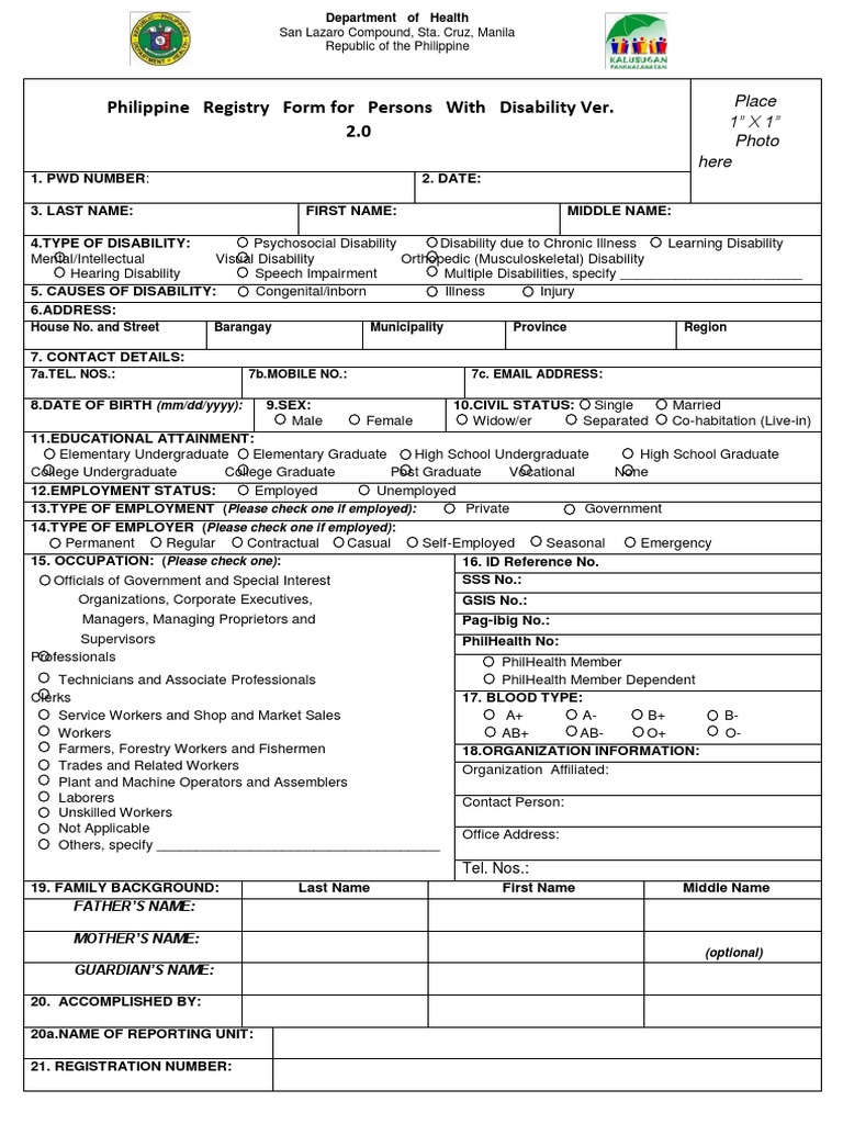 PWD Form | PDF | Disability | Business