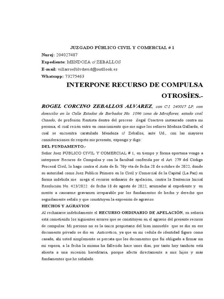 Compulsa | PDF | Apelación | Separación de poderes
