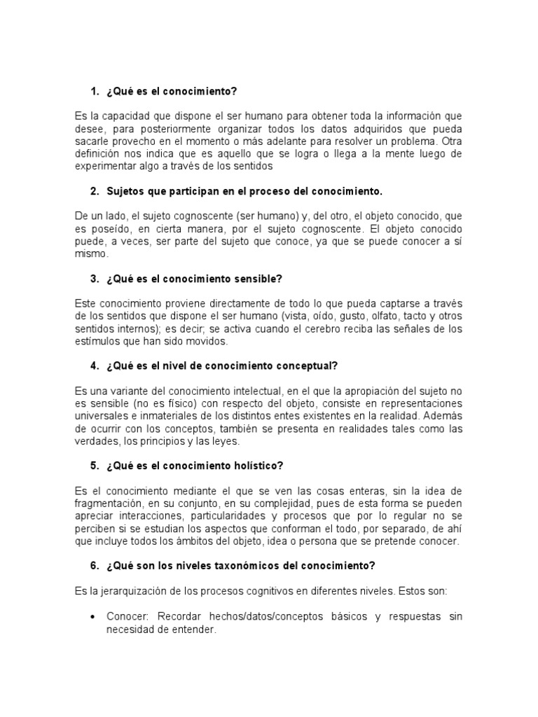 Tipos y niveles de conocimiento humano | PDF | Conocimiento | Información