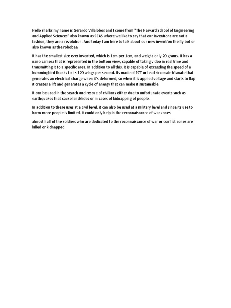 Revolutionary Fly Bot for Search and Rescue | PDF | Home & Garden ...