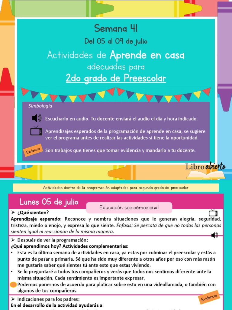 41 Semana Aprende en Casa 2do Preescolar | PDF | Educación de la ...