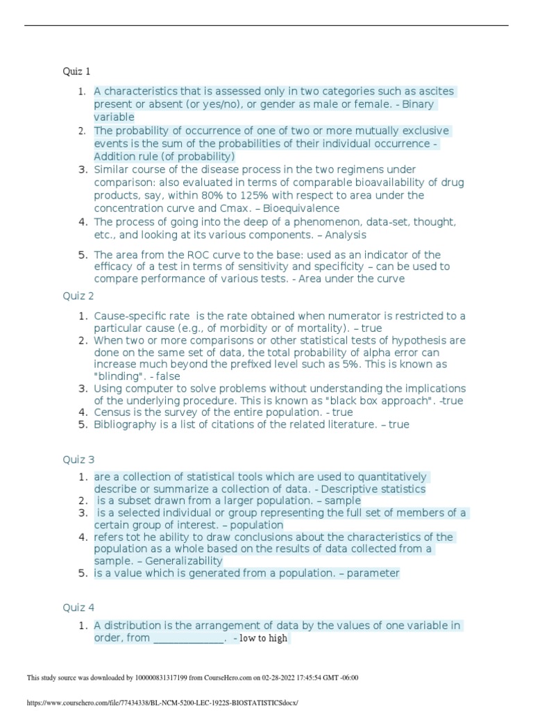 BL NCM 5200 Lec 1922S Biostatistics | PDF | Errors And Residuals | Regression Analysis