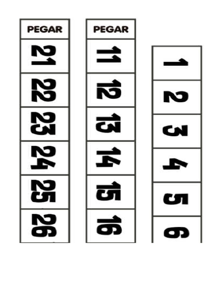 Tira Numerica de 0 A 30 | PDF