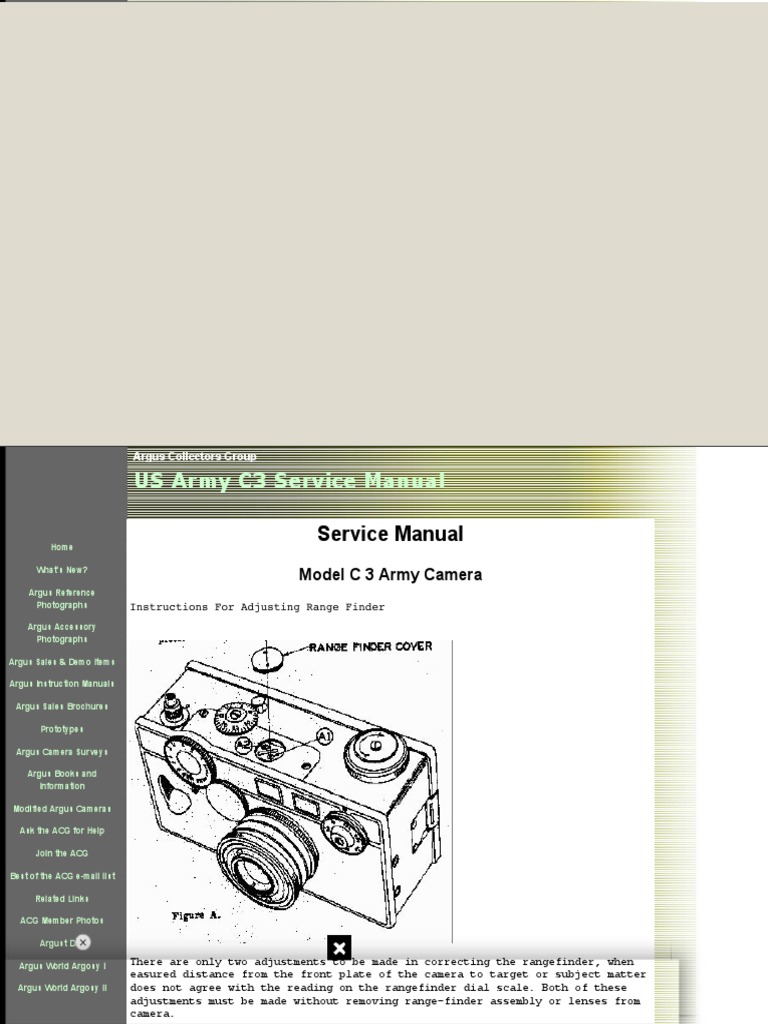 Instructions for Adjusting the Rangefinder and Performing Maintenance ...