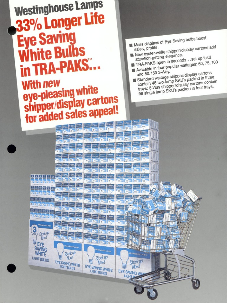 Philips Retail Merchandising Westinghouse 33% Longer Life TRA-PAKS ...