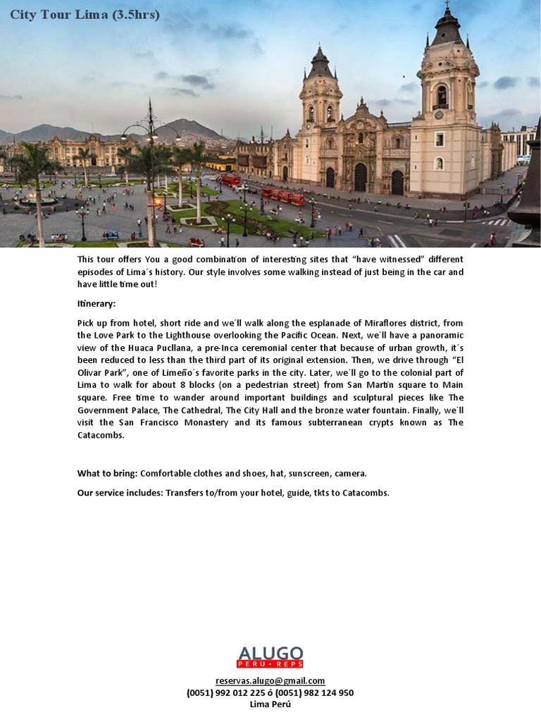 City Tour Lima (3.5hrs) | PDF