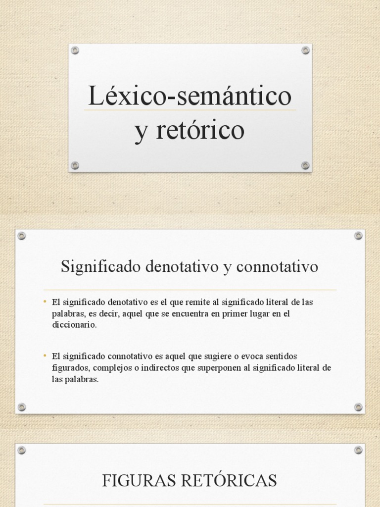 Léxico-Semántico y Retórico | PDF | Recursos poéticos | Lingüística