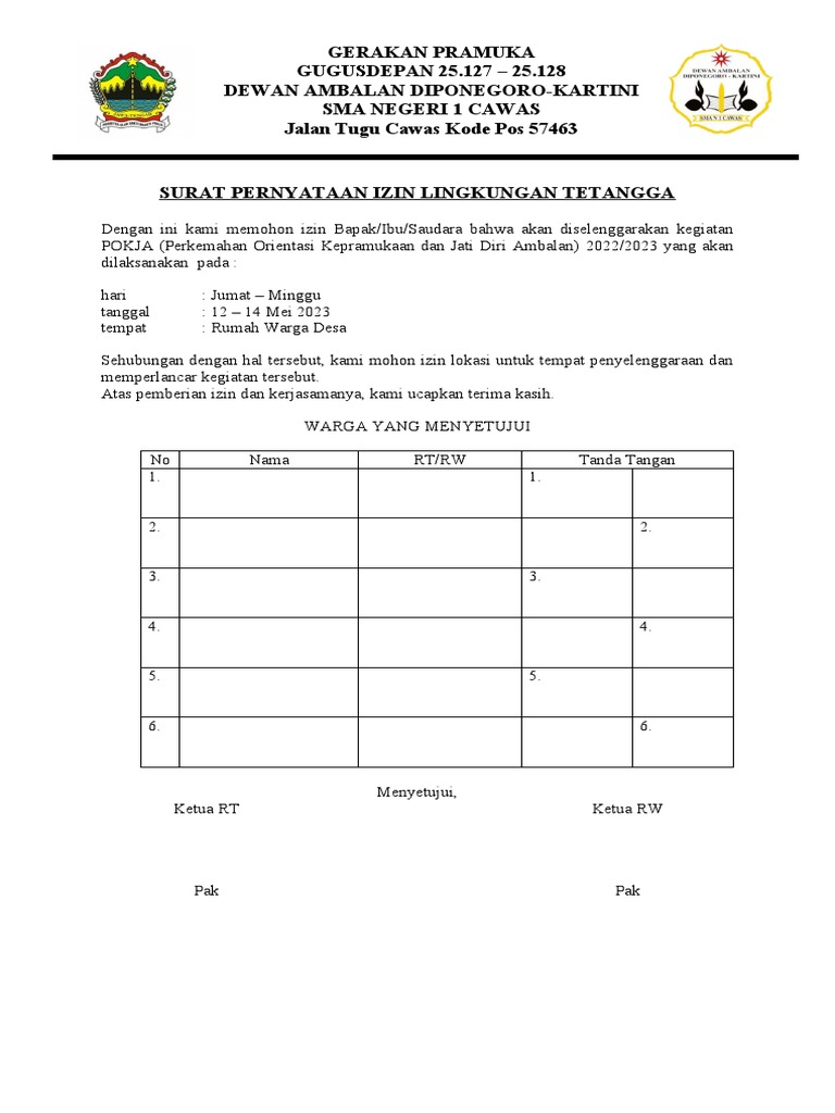 Surat Izin Lingkungan Pokja | PDF