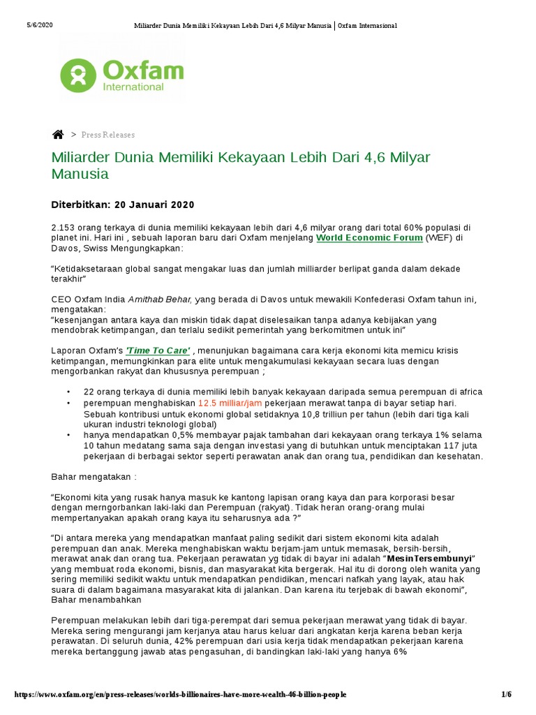 Oxfam Report Translated | PDF