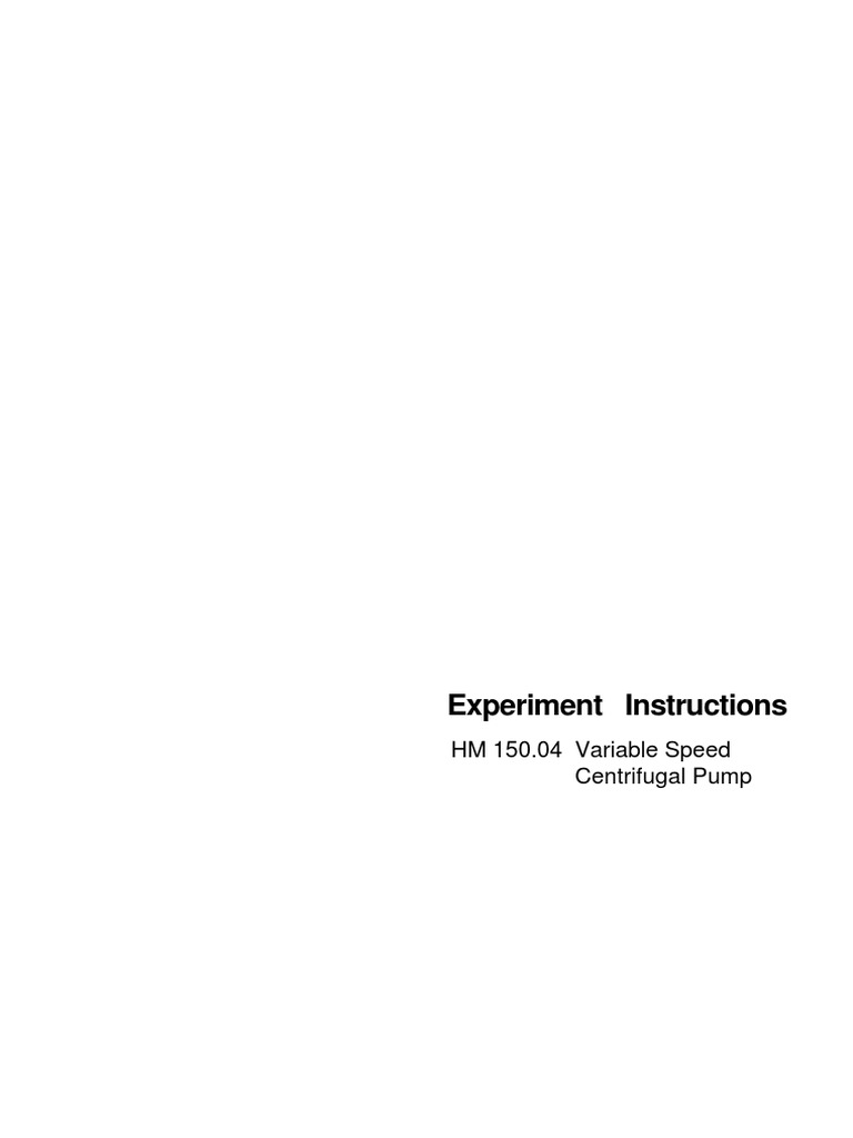 HM150 04e Variable Speed Centrifugal Pump | PDF | Pump | Pressure ...