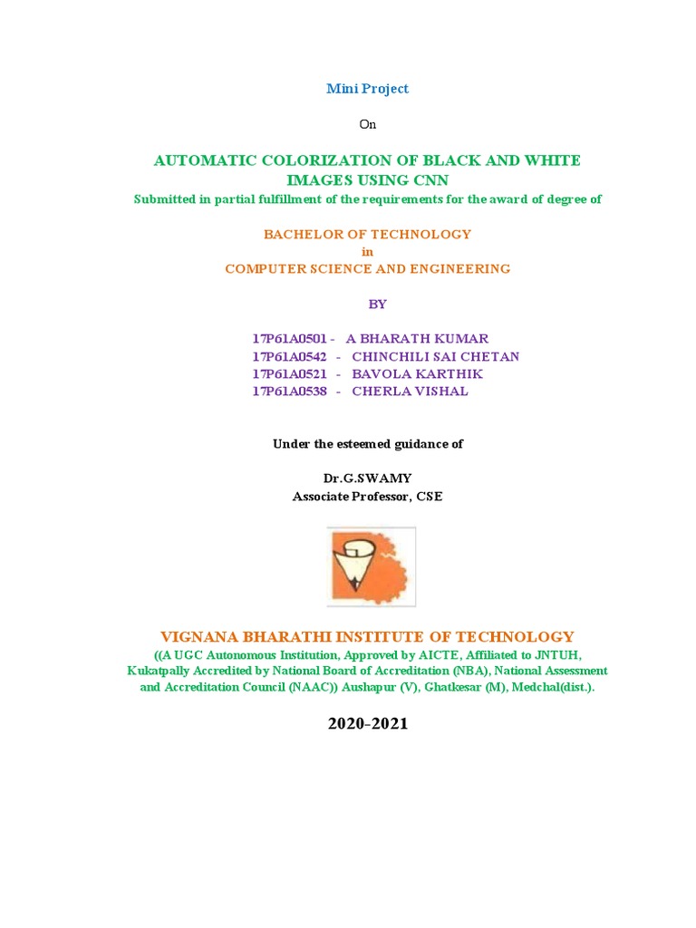 Automatic Colorization of Black and White Images Using CNN | PDF | Use ...