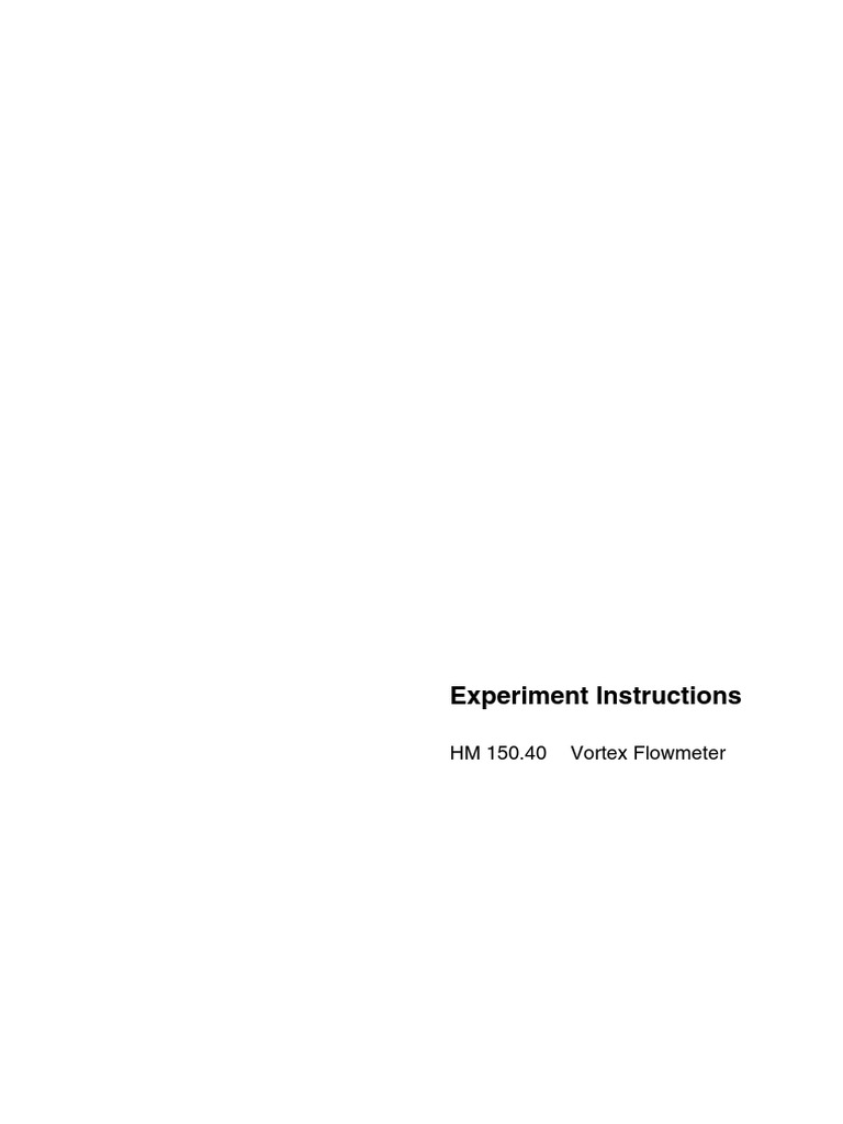 HM150 - 40e - V0.1 - Vortex - Flow - Meter | PDF | Flow Measurement | Continuum Mechanics