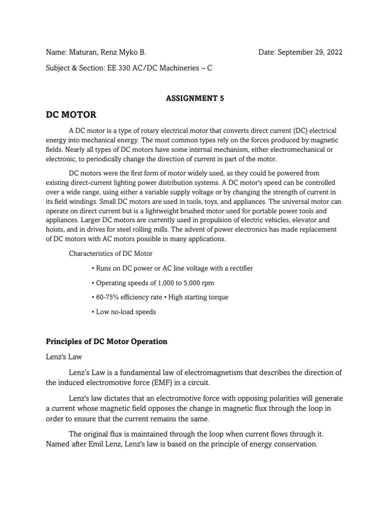 DC Motor Fundamentals Explained | PDF | Electric Motor | Electromagnetic Induction