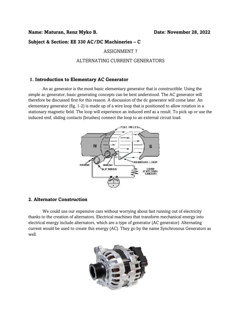 AC Generator Basics & Types | PDF | Electric Generator | Mechanical Engineering