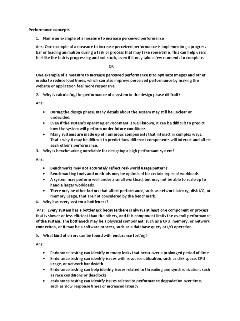 Performance Concepts | PDF | Benchmark (Computing) | Electronic Health Record
