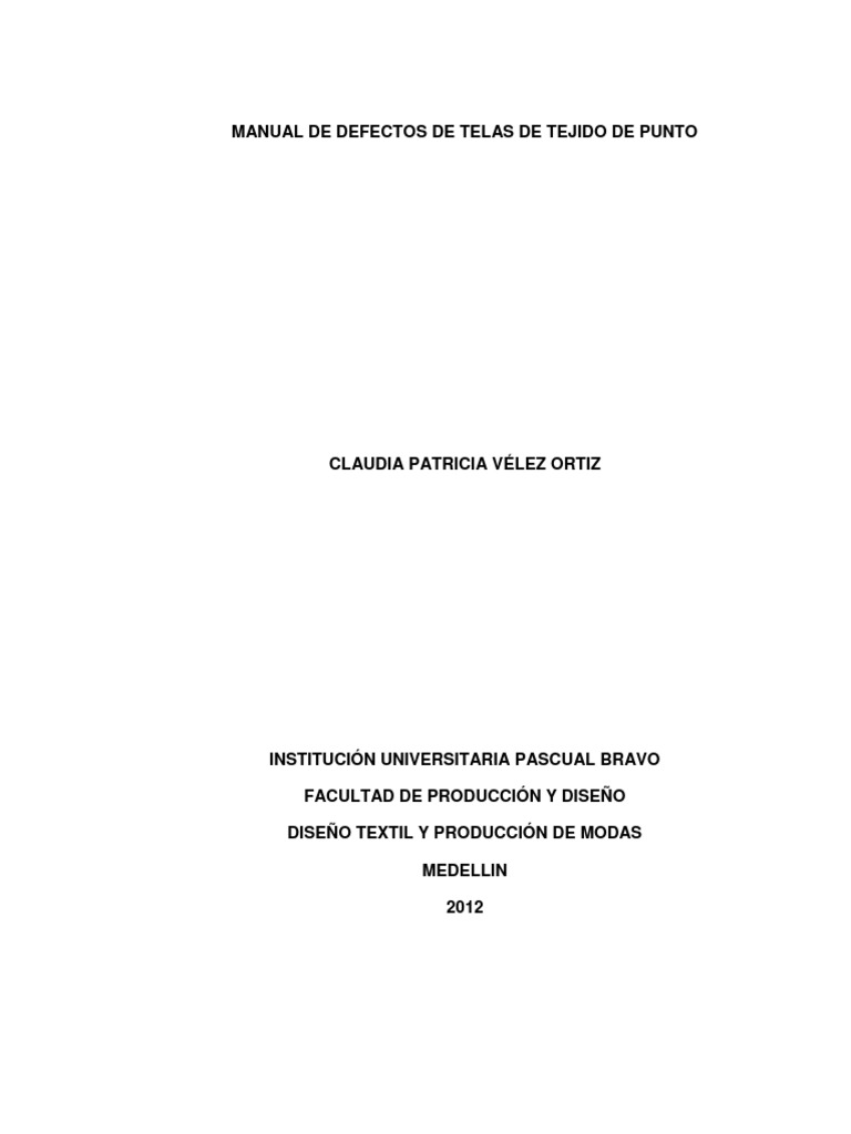 Defectos en Telas de Punto | PDF | Fibra sintética | Textiles