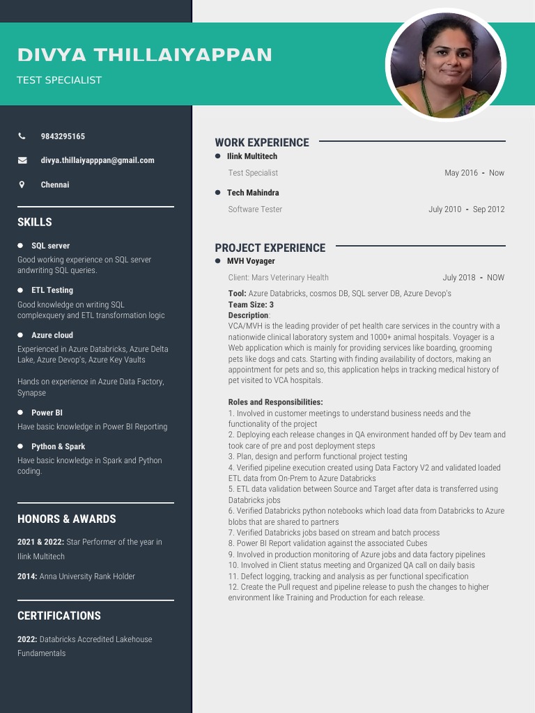 Divya Thillaiyappan | PDF | Microsoft Sql Server | Sql