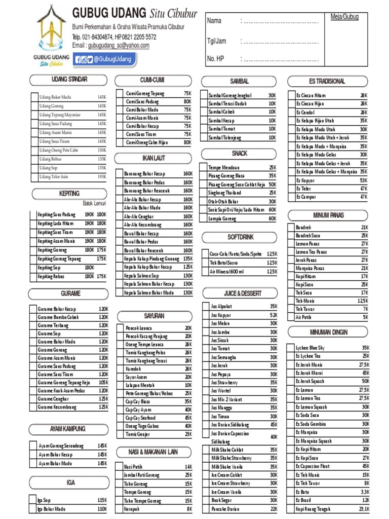 Brosur Menu GUSC Terbaru update | PDF