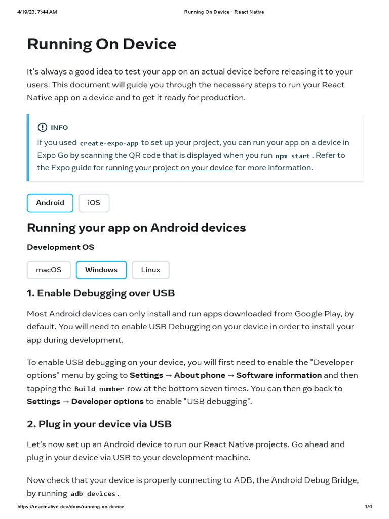Running On Device React Native | Descargar gratis PDF | Android ... Running On Device React Native | Descargar gratis PDF | Android ...