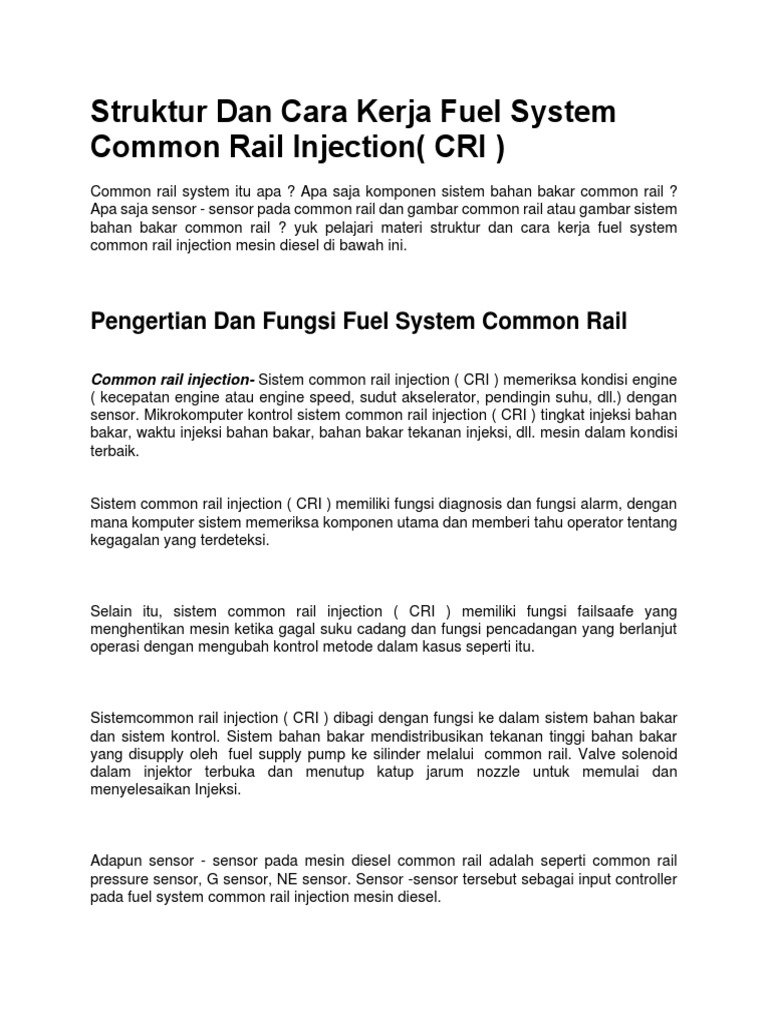 Fuel Sys Camon Rail | PDF