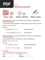 Aumentativos y Diminutivos para 2º Primaria | PDF