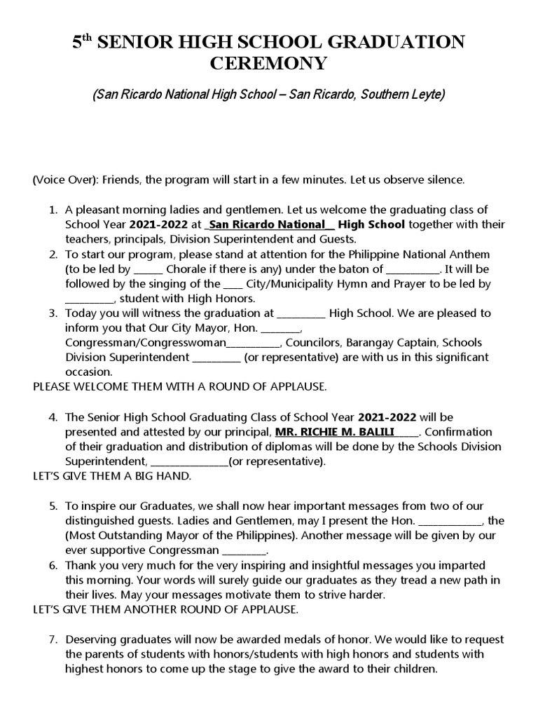 Celebrating Success: The 5th Senior High School Graduation Ceremony of ...