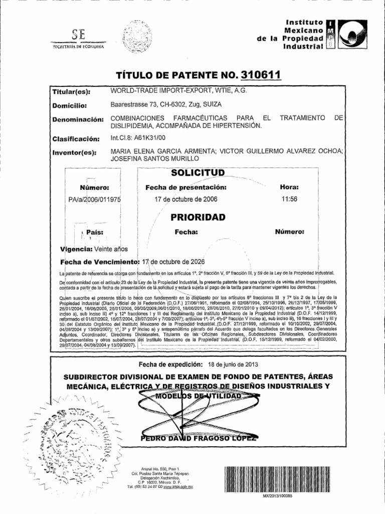 Rosuvastatina Patente | PDF
