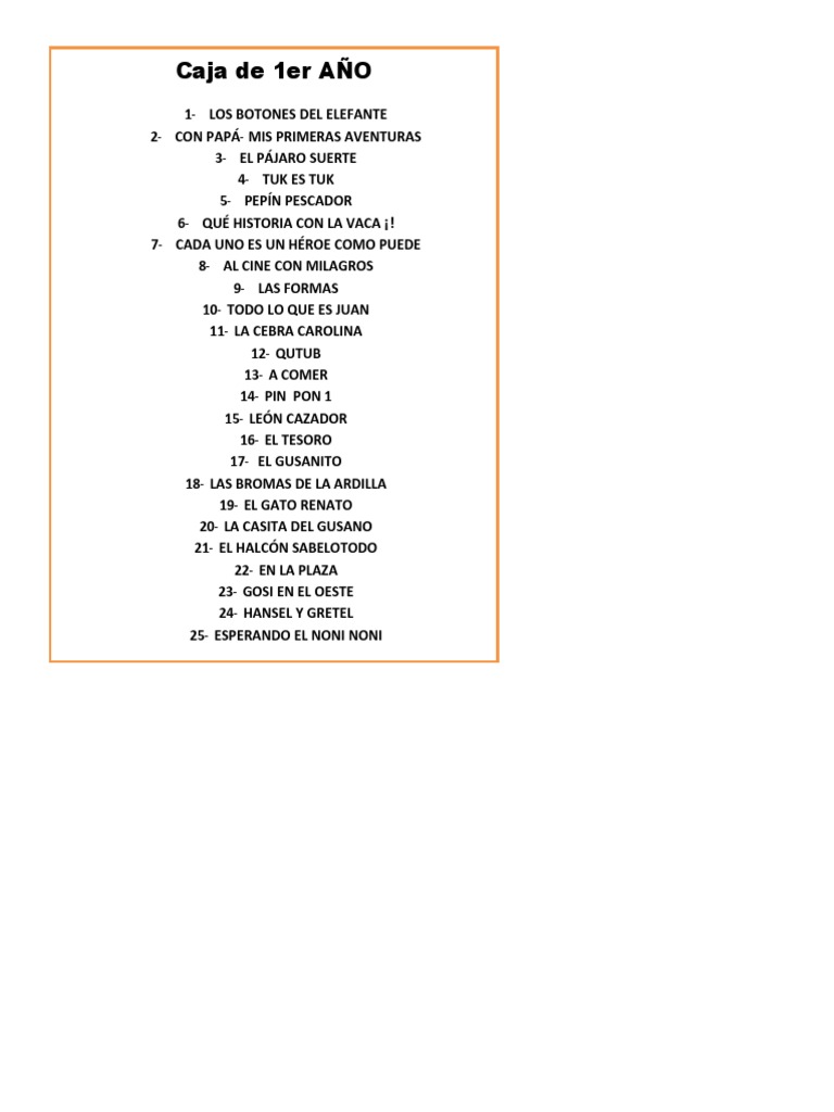Lista de Cajas de Libros Por Grado | PDF