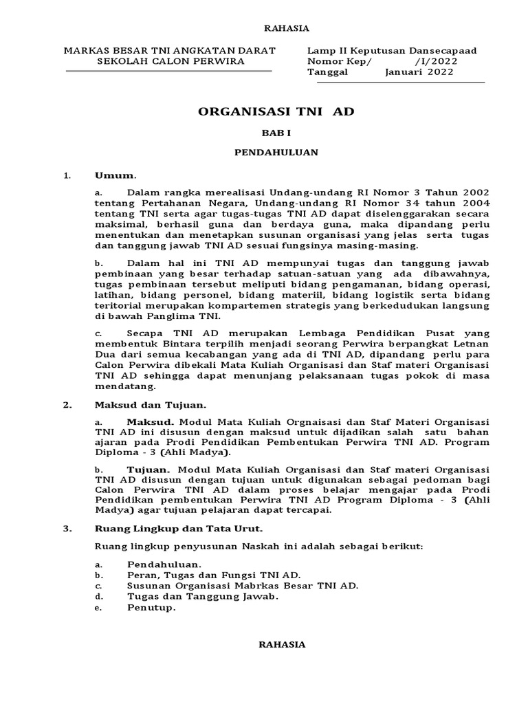 Hanjar-Orgs Tniad | PDF