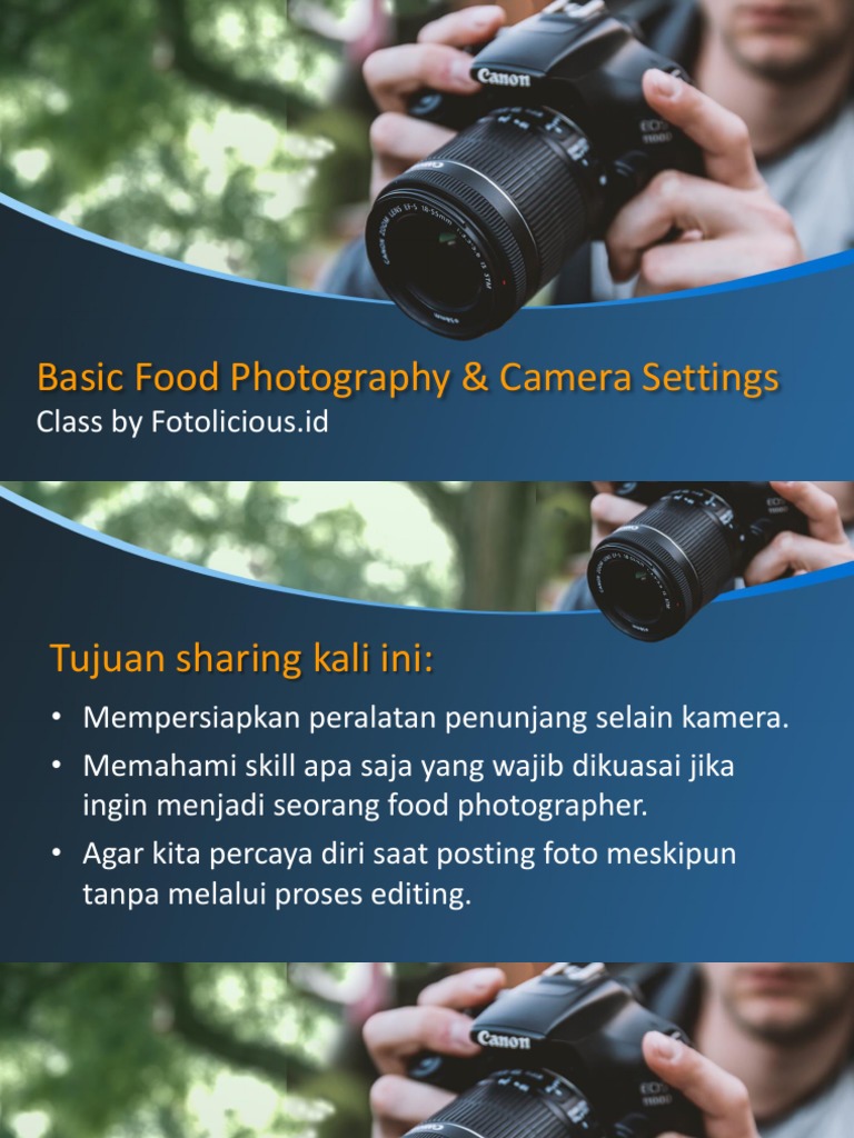 Materi Kelas Basic Food Photography + Camera Settings | PDF