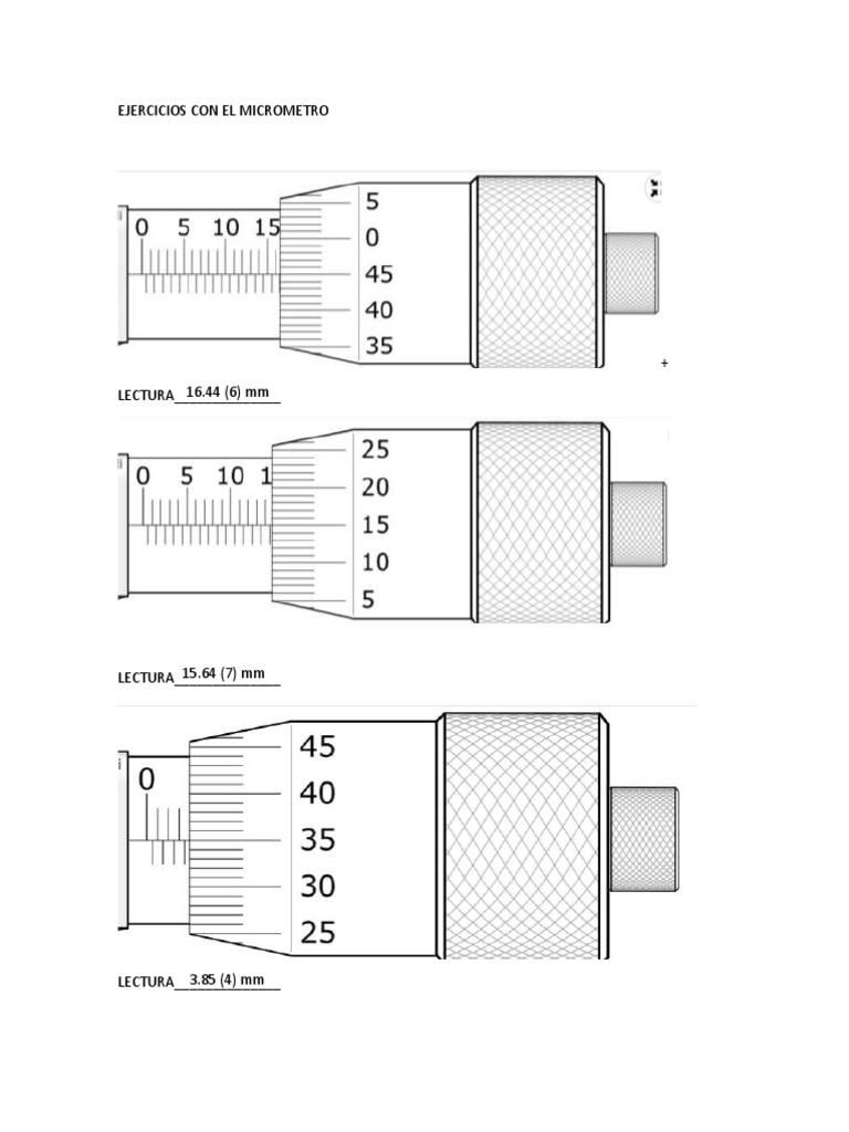 Ejercicios Con Micrometro | PDF
