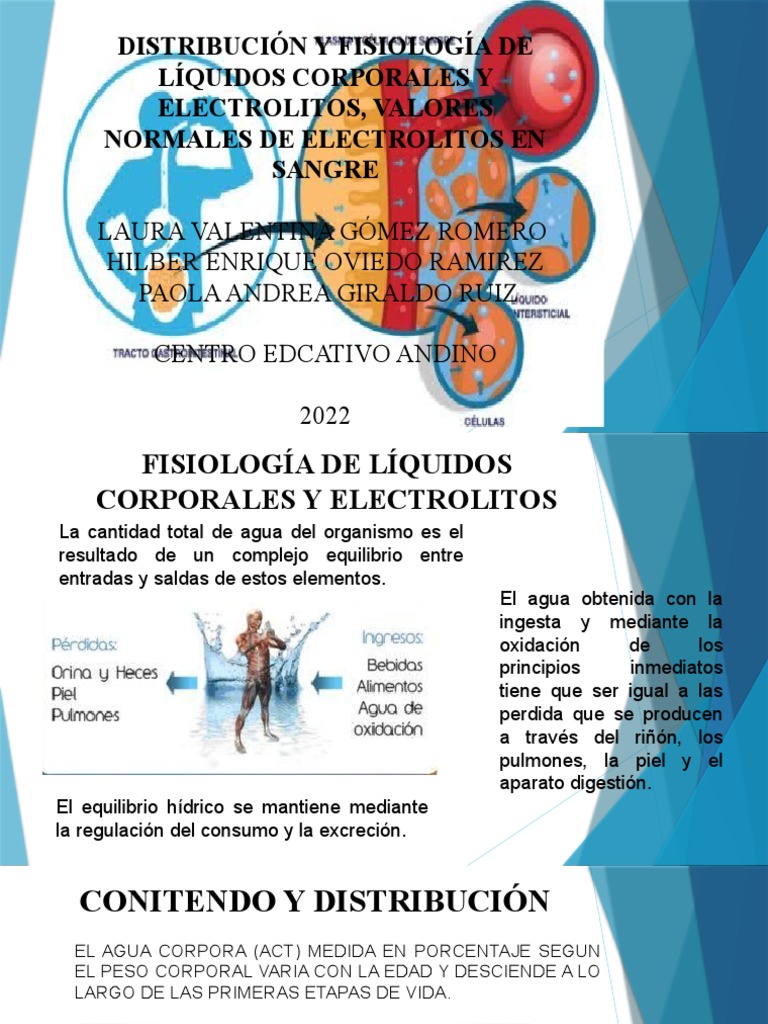 Liquidos Corporales Y Electrolitos Pdf Electrólito Sodio