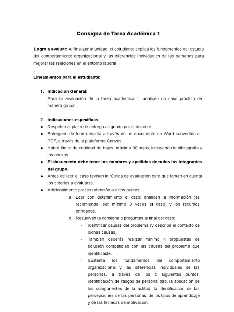 Tareaacademica1 Indicaciones A32d | PDF | Evaluación | Rúbrica (Académica)