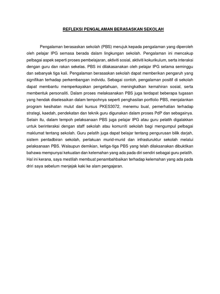 Refleksi PBS | PDF