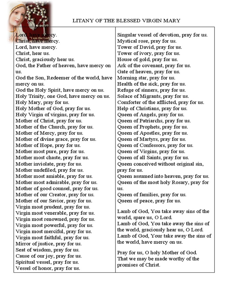 Litany of The Blessed Virgin Mary | PDF | Theology | Religious Belief And Doctrine