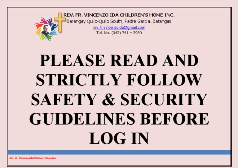 Safety Guidelines for Children's Home | PDF
