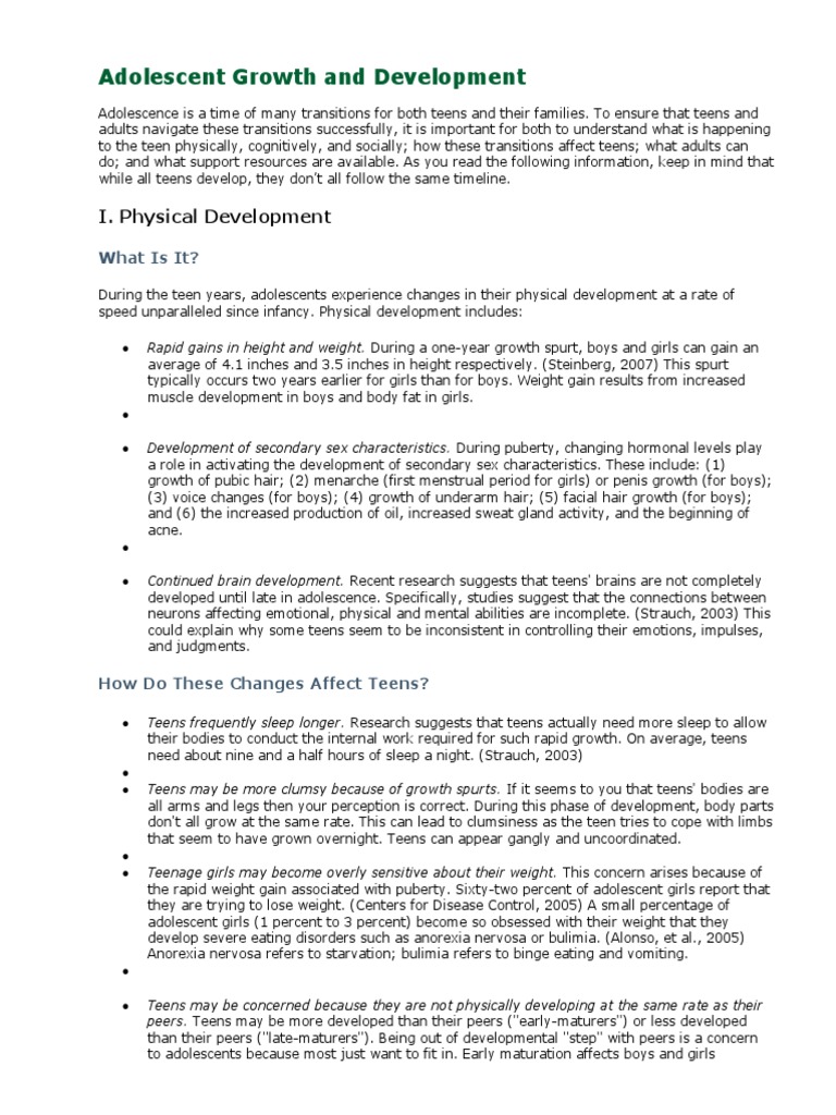 Adolescent Growth and Development | PDF | Adolescence | Bulimia Nervosa