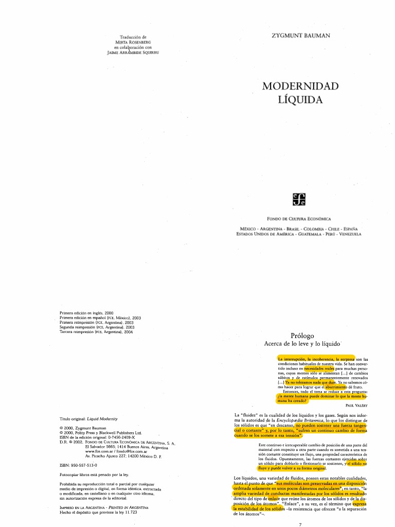 Bauman, Z. Modernidad Líquida | PDF