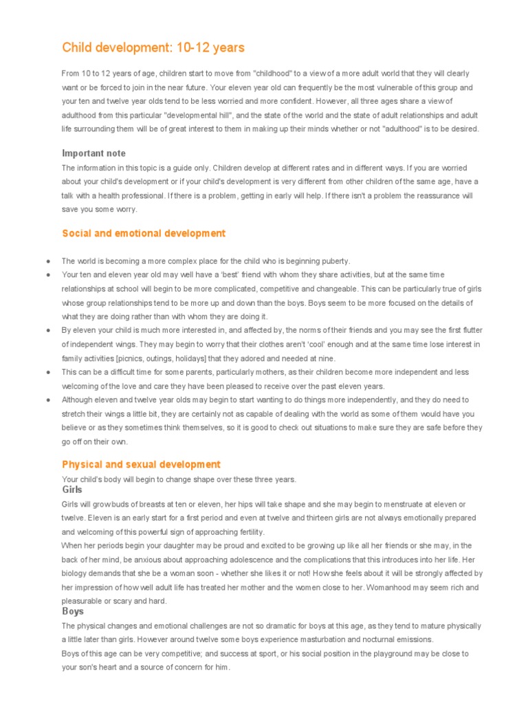 Child Development | PDF | Adolescence | Puberty