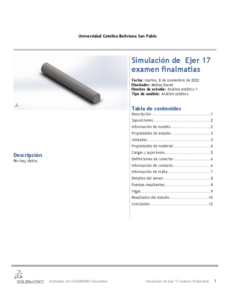 Ejer 17 Examen Finalmatias-Análisis Estático 1-2 | PDF | Elasticidad (Física) | Mecánica de sólidos