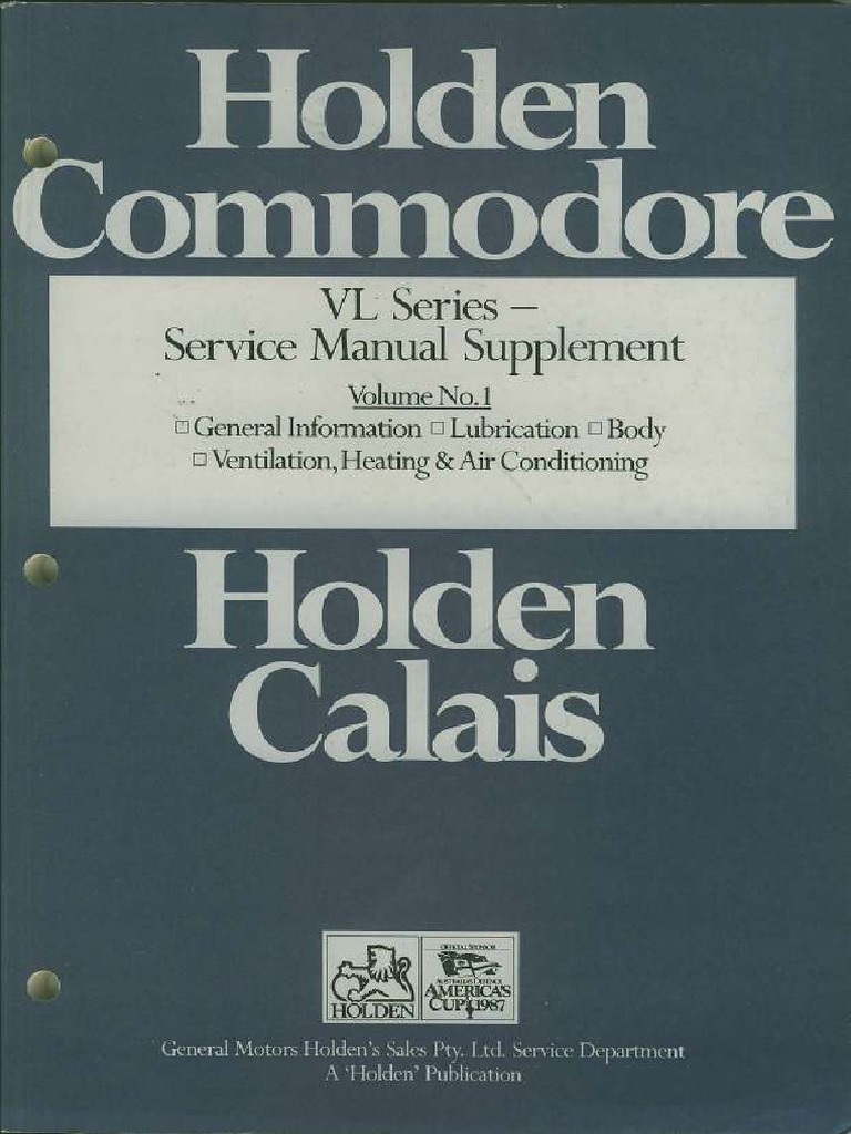 VL Commodore Vol 1 0a-0b | PDF | Transport | Vehicles