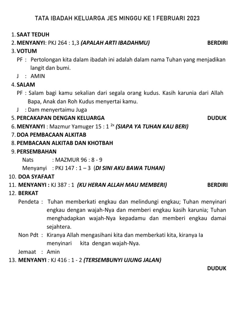 Tata Ibadah Minggu Ke Ii Pdf
