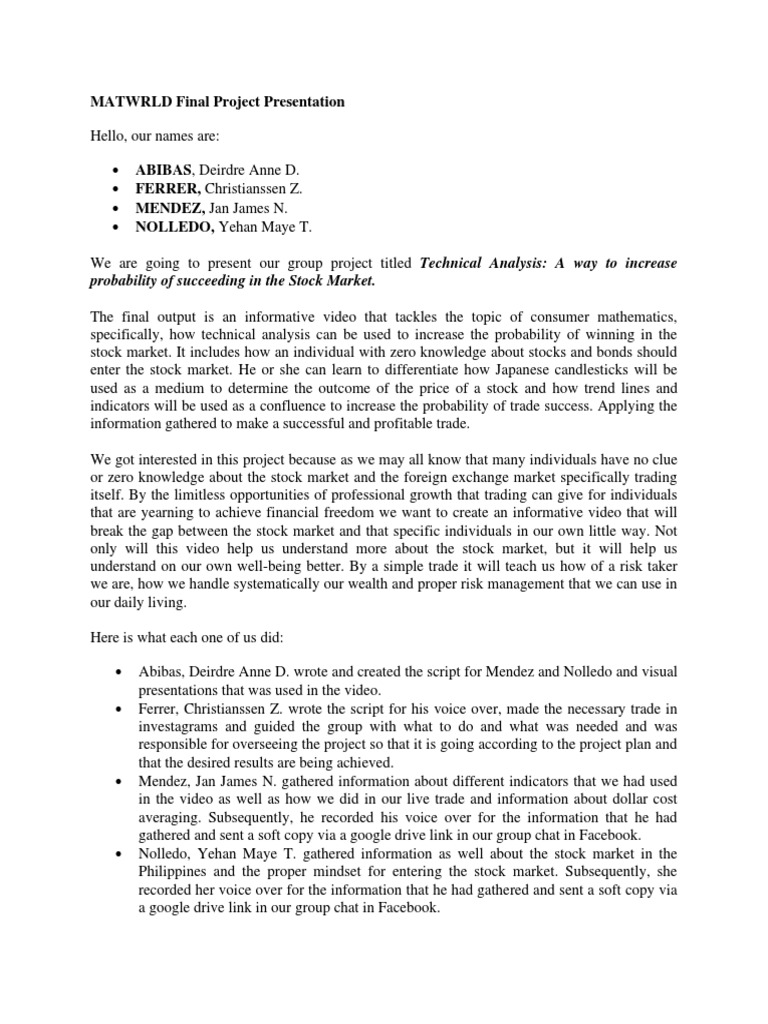 Technical Analysis: A Way To Increase Probability of Succeeding in The ...