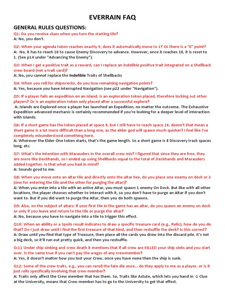 EVERRAIN Unofficial FAQ With Official Answers V1.2 | PDF | Ships EVERRAIN Unofficial FAQ With Official Answers V1.2 | PDF | Ships