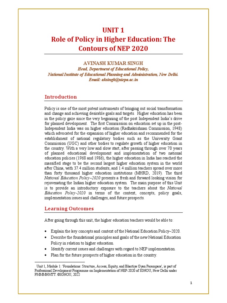 Module 1-Unit-1-English | PDF | Pedagogy | Interdisciplinarity