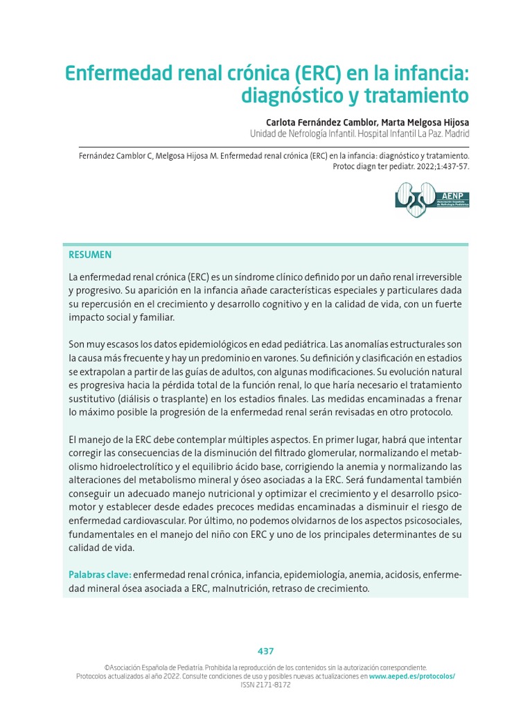 Enfermedad Renal Crónica (ERC) en La Infancia: Diagnóstico y ...
