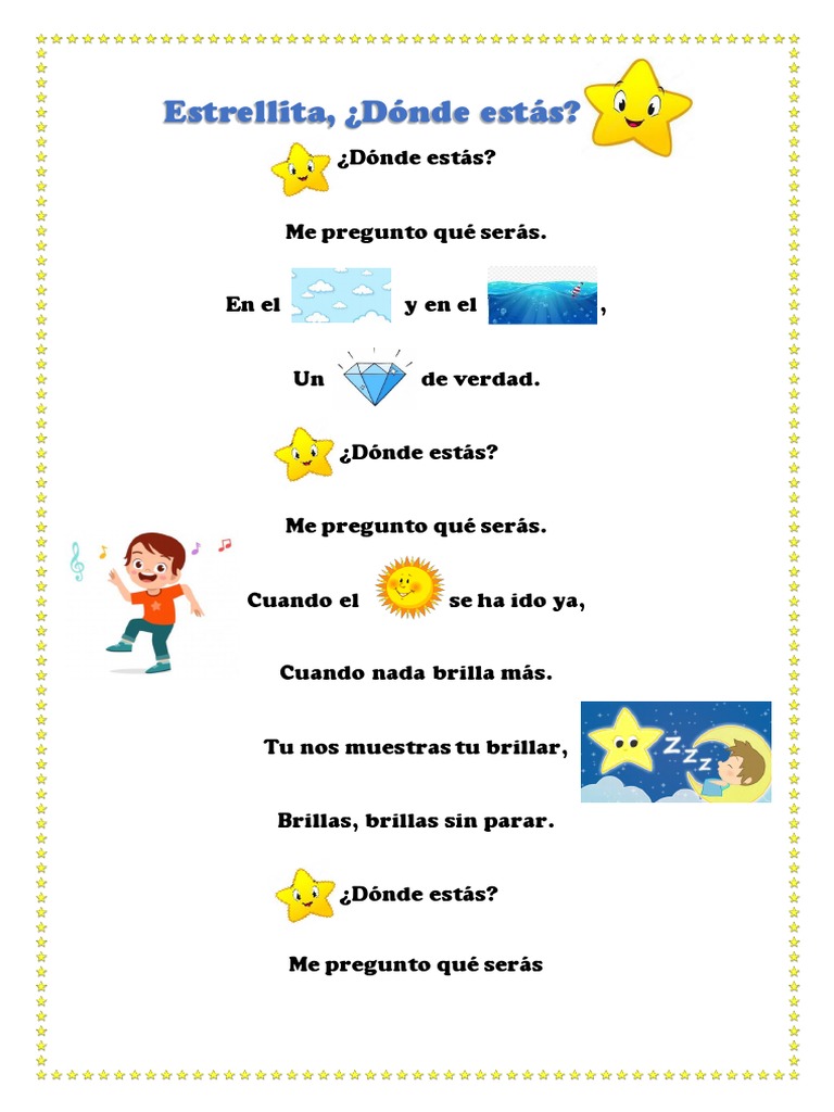 Canción Infantil: Estrellita, ¿Dónde Estás? | PDF