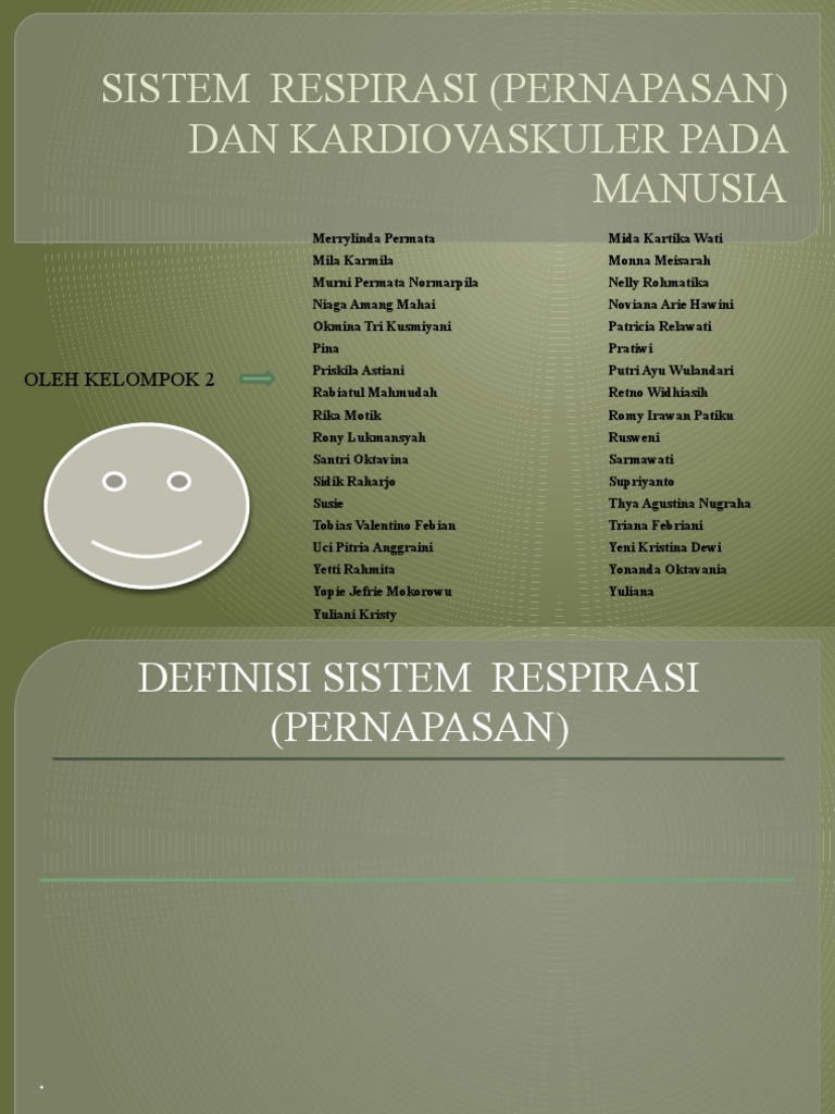 Kelompok 2 - Idk Ii Sistem Respirasi (Pernapasan) Dan Kardiovaskuler ...